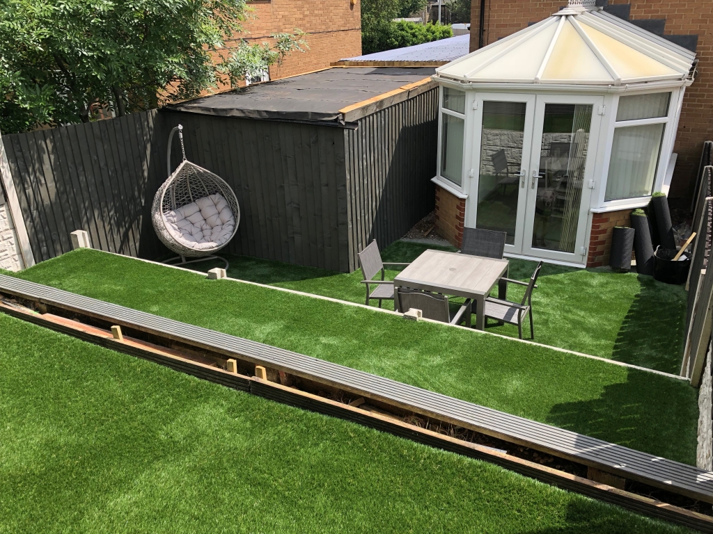 3 Tiered Lawn Artificial Grass Installation Wakefield, West Yorkshire