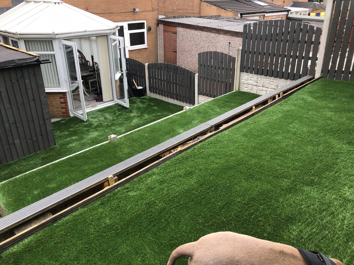 3 Tiered Lawn Artificial Grass Installation Wakefield, West Yorkshire