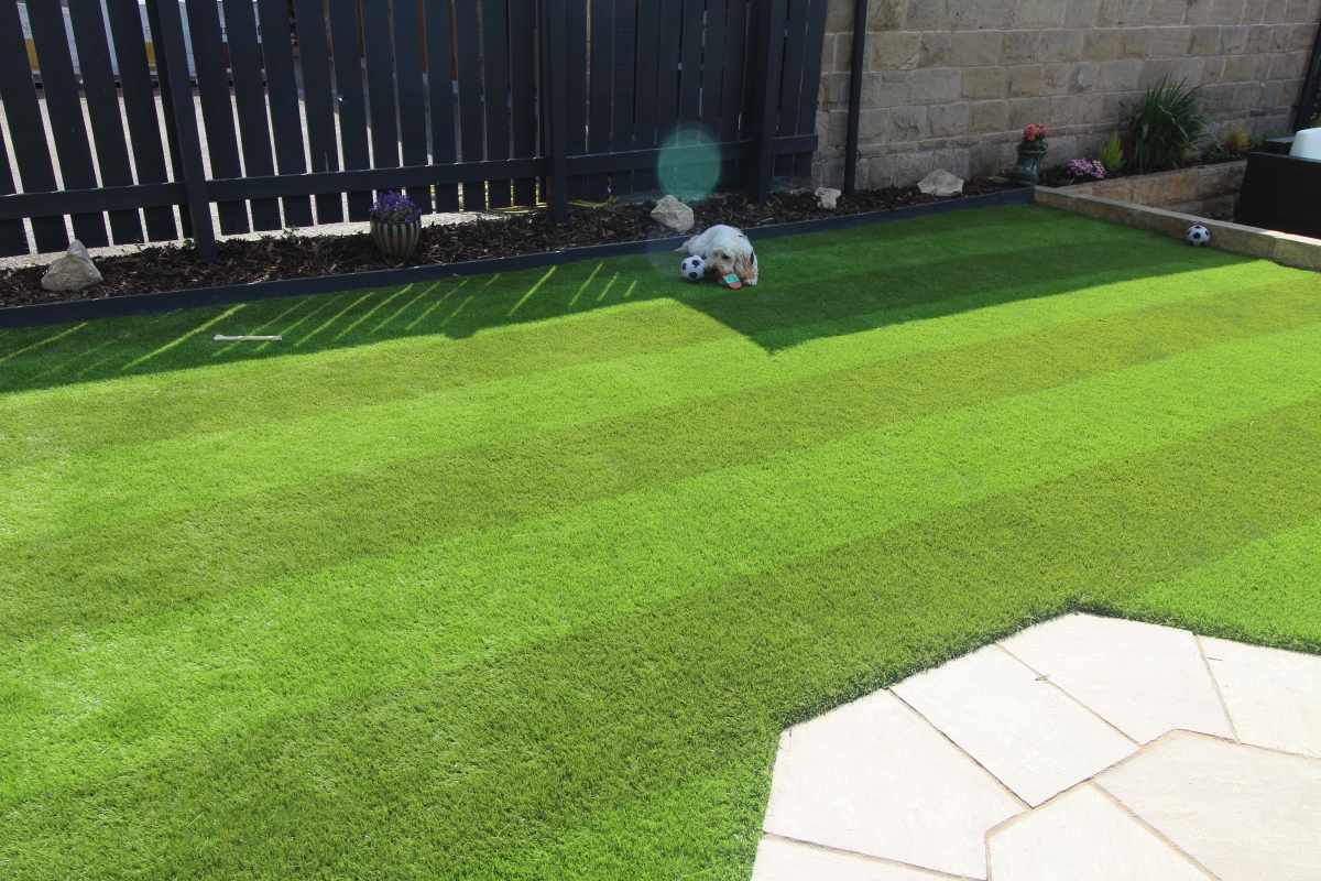 Striped Artificial Grass For Sale or Installed | Half Meter Stripes
